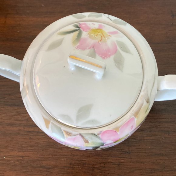 Dining | Vintage Nippon China Hand Painted Flowered Sugar Bowl With Lid ...